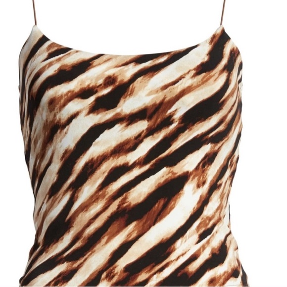 Leith | Tops | Animal Print Spaghetti Strapped Crop Top Brown And Black ...